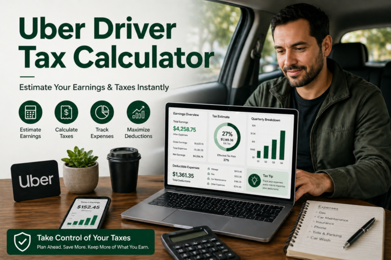 Uber Driver Tax Calculator 2026 — Free Estimate for Drivers
